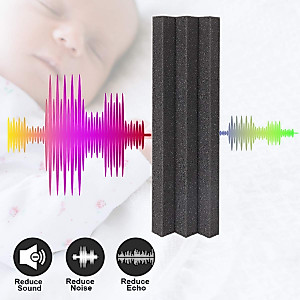 24 Pack Bass Traps Acoustic Foam Panels Sound Proof Padding 12" X 3" X 3", High Density Studio Foam for Corner Soundproofing Foam, Sound Proof Foam Panels Corner Block