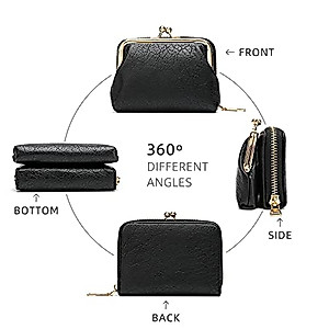 2 in 1 Change Purse Wallet,Credit Card Holder with Cion Purse for Women,Cute Pouch for Gril with Blocking Case, Minimalist Design with Zipper Clasp for Bag or Drawer Organize…