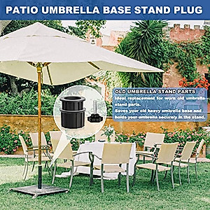 2 Sets Patio Umbrella Base Hole Ring Plug Cover Umbrella Stand Replacement Parts Black Umbrella Base Insert Umbrella Pole Fastening Cap for Old Heavy Umbrella Base