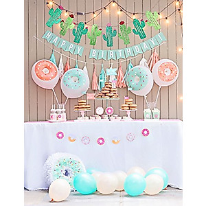 9.8ft Fiesta Cactus Banner Cactus Party Decorations Bachelorette Graduation Party Garland Backgound String Cactus Glitter Green for Kids Birthday Summer Tropical Wedding Taco Cinco De Mayo Party Decor Favor llama Luau Hawaii Decorations