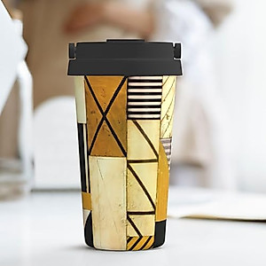 WANGXUEE Rustic Wooden Print 500ml Stainless Steel Travel Tumbler Double Wall Vacuum Insulated Coffee Mug
