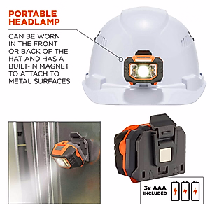Ergodyne - 60146 Vented Hard Hat with Light, Cap Style, Ratchet Suspension, Class C, Skullerz 8972LED White
