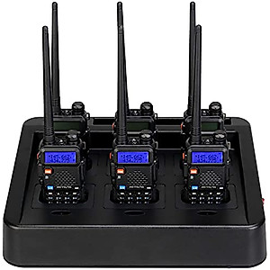 Retevis RT-5R 2 Way Radio Long Range,Business Walkie Talkies,Dual Band,High Power,Two Way Radio for Construction,Industrial with Multi Charger (6 Pack)
