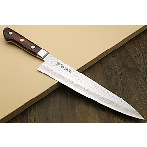 Yoshihiro VG-10 16 Layer Hammered Damascus Stainless Steel Chef Knife 6pc Set - MADE IN JAPAN