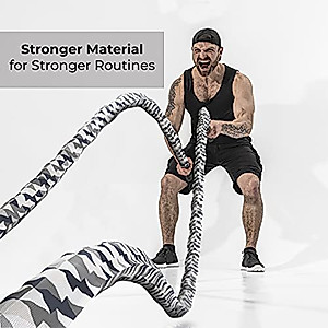 Battle Rope for CrossFit & Undulation Training - w/Anchor Kit for Gym Exercise by Nordic Lifting