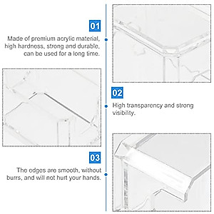 Housoutil Tea Organizer 2pcs Acrylic Tea Bag Boxes Reusable Tea Bag Organizer Square Coffee Bag Box Packets Small Items Sundries Containers for Kitchen Cabinets Countertops Pantry Transparent
