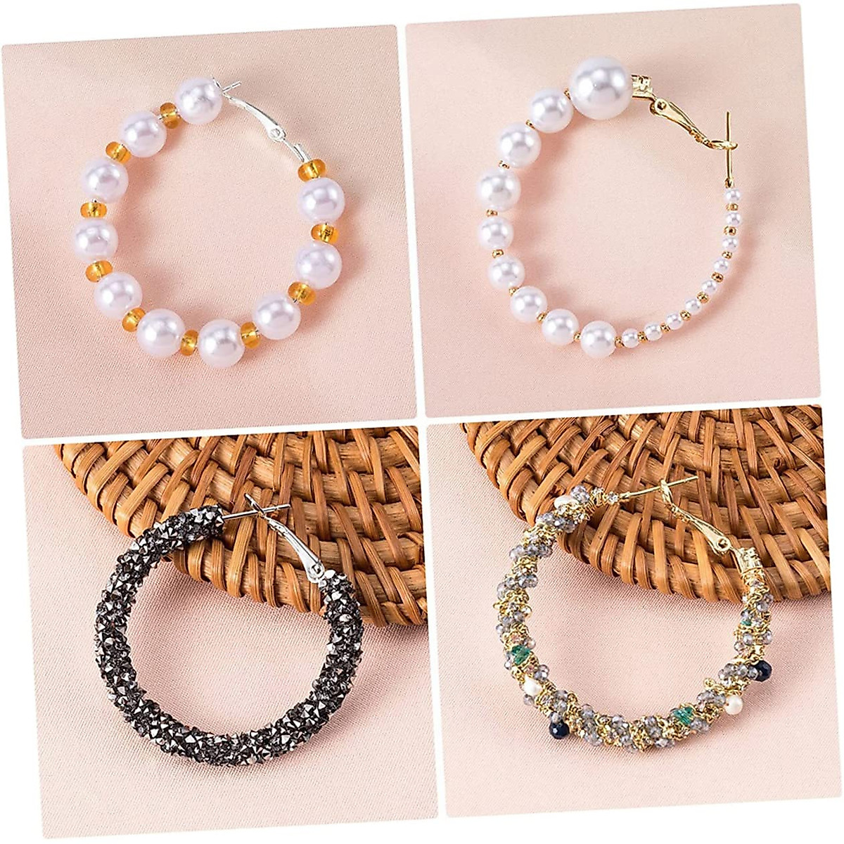 VILLCASE 3sets Earring Hoops for Jewelry Crafting Women's Earring Studs Earring Making Kit Alloy Round Hoops Jewelry Supplies 96pcs*3