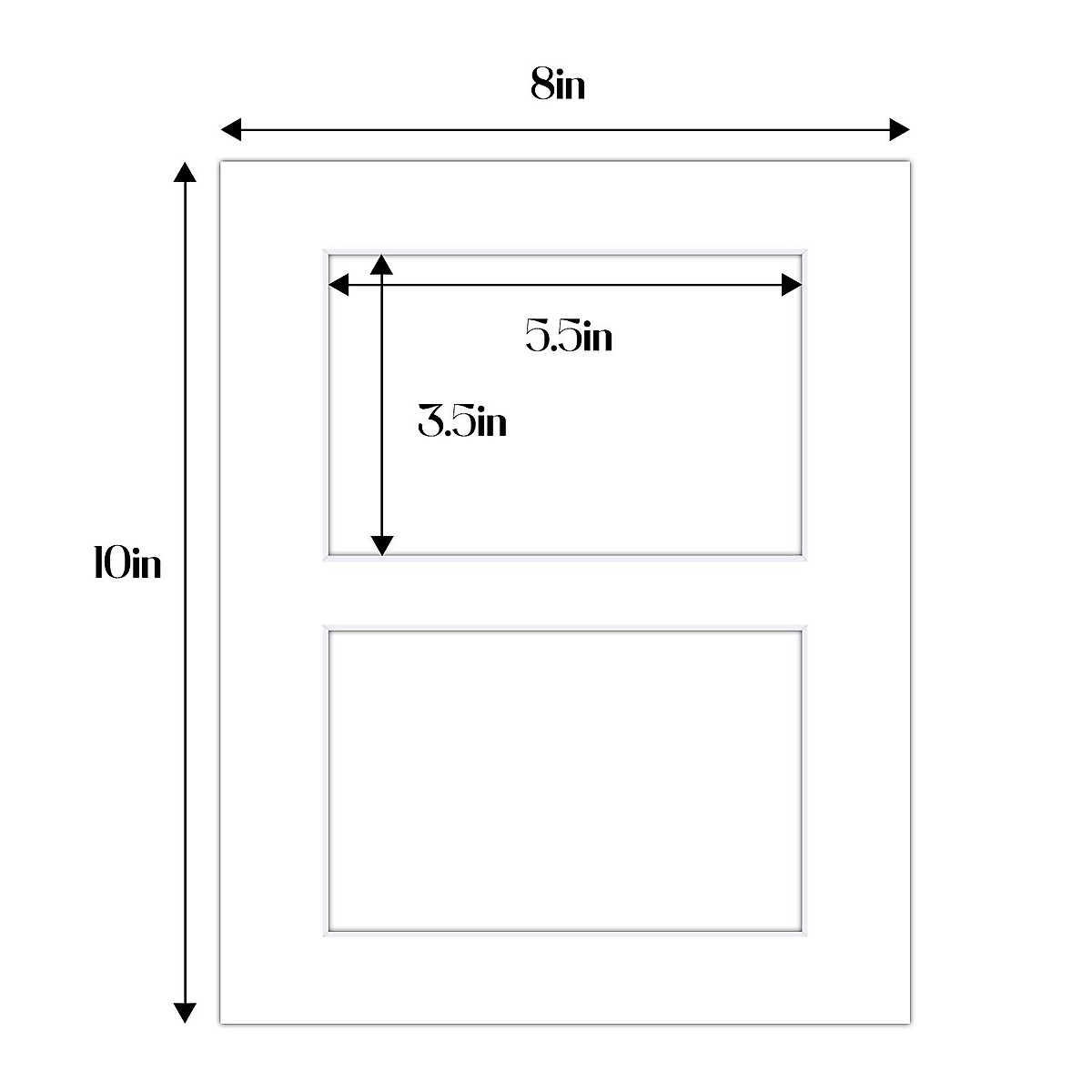 8x10 White Mat for (2) 4X6 Pictures - Pack of 10 - White Core Bevel Cut Acid-Free Mat Boards for Artworks, Prints, Photographs - Great for Weddings, Engagements, Graduations - Signature Friendly