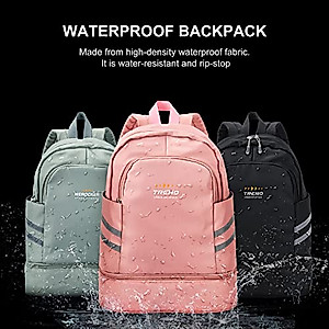 Gym Backpack for Women with Shoes Compartment & Wet Pocket,Large Travel Backpack Waterproof, Black Backpack