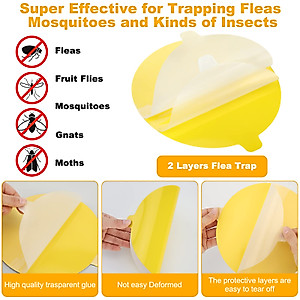 12 Pieces Flea Trap Replacements Glue Discs 2 Layers Dome Glue Board Replacement Pads, Non Toxic, 7.1 Inch Natural Glue Discs Refills for Pest Control Flea Trap