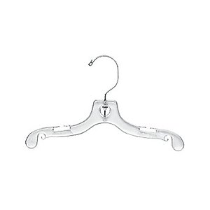 Only Hangers Count of 100 Clear Plastic Children's Dress Hanger with Chrome Hook 10 inches