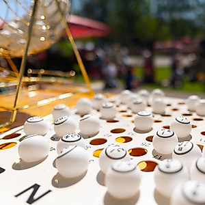 MR CHIPS Professional 1.57” (40 mm) White Double Number Bingo Balls - Ping Pong Style for Manual Cage Only