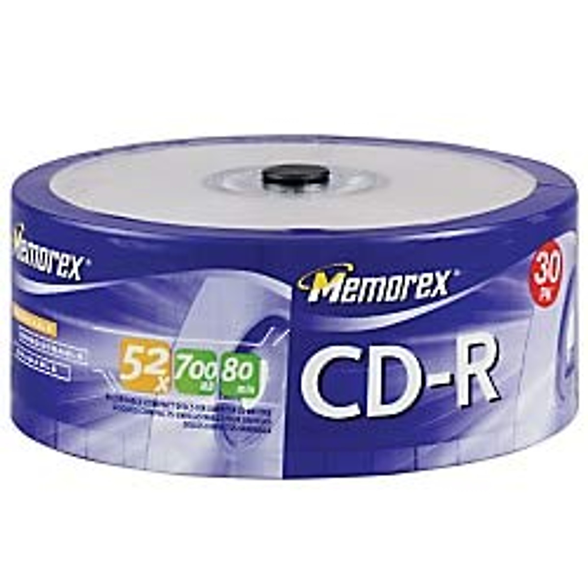 Memorex CD-R Recordable Media Spindle, 700MB/80 Minutes, Pack of 30