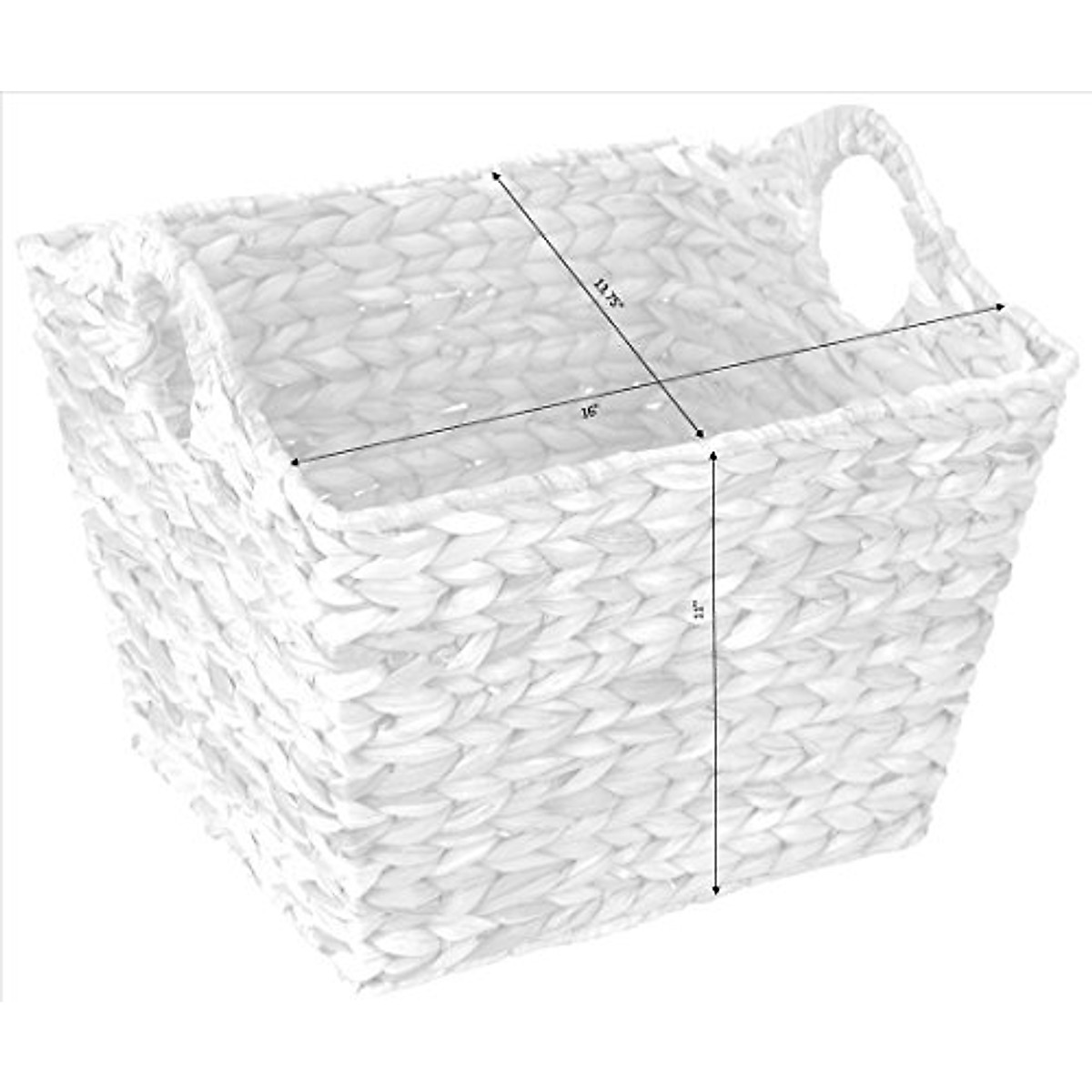 Vintiquewise Water Hyacinth Square Wicker Shelf Basket (Large)
