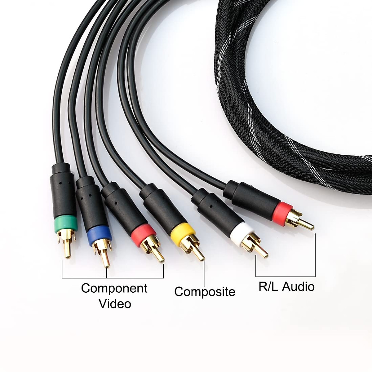 Bealuffe Component Audio Video Cable for PS2 / PS3 / PS3 Slim, HD Multi Out Composite RCA Audio Video Cable for PS3 (6 Feet)