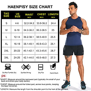 HAENPISY Mens Workout Sleeveless Shirts Gym Quick Dry Muscle Tank Top Running Athletic Moisture Wicking T Shirt(X-Large, Blue)