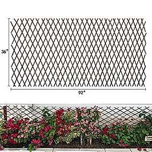 LANDGARDEN Expandable Garden Trellis Plant Support Willow Lattice Fence Panel for Climbing Plants Vine Ivy Rose Cucumbers Clematis