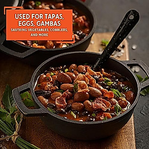 IMUSA Traditional Colombian Mini Nonstick Caldero (Dutch Oven) for Cooking and Serving, 0.7 Quart, Silver,Black