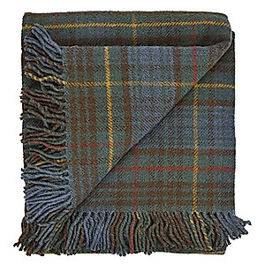 Prince of Scots Highland Tartan Tweed 100% Pure New Wool Fluffy Throw ~ Antique Hunting Stewart ~