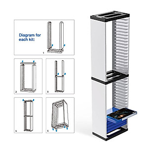 ECHZOVE Game Card Box Storage Stand for PS5 Xbox Games, Storage Tower for Xbox Game Card Box Holder Vertical Stand - for Video Games 36 PCS