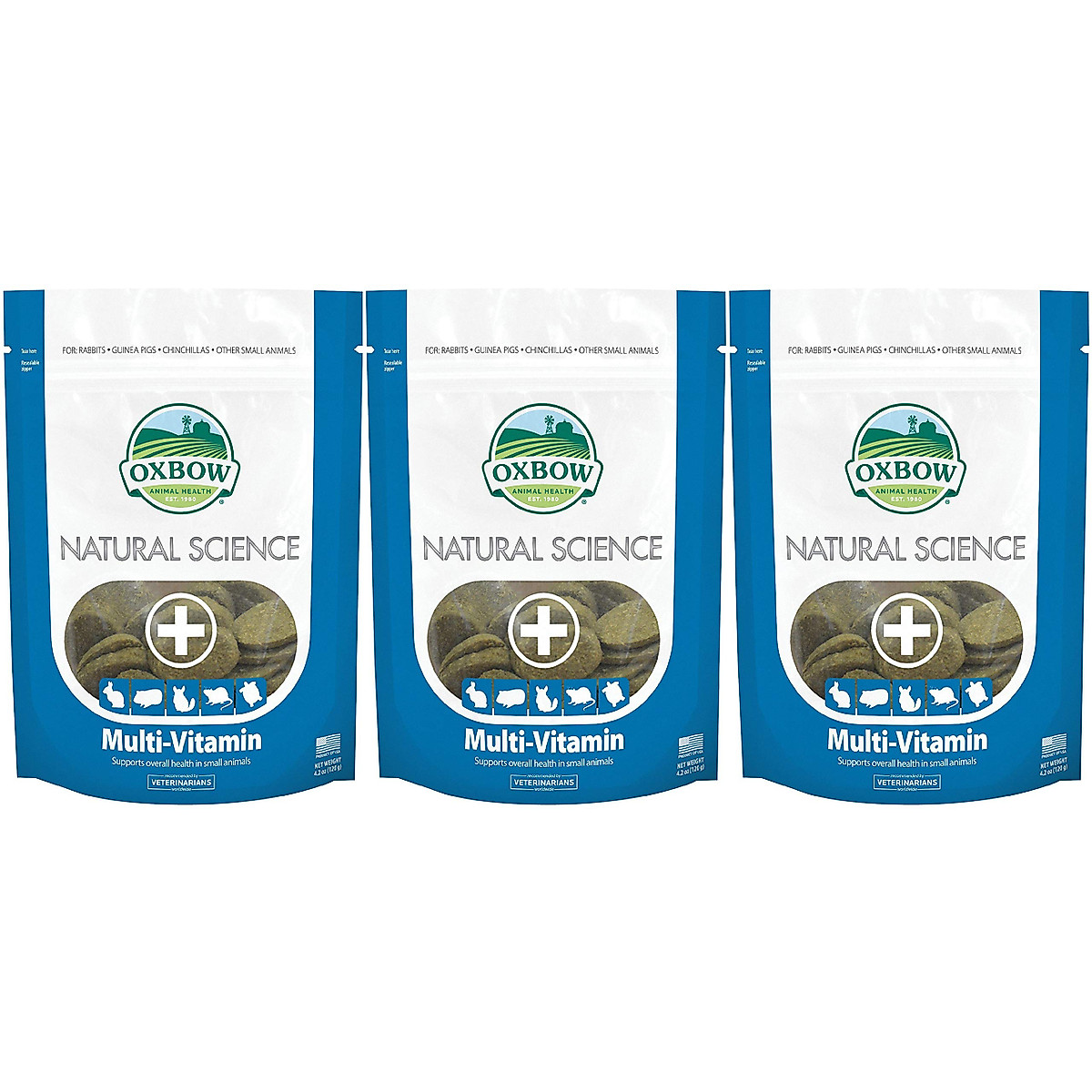 Oxbow 3 Pack of Natural Science Multi-Vitamin Small Animal Supplements, 60 Wafers Each3