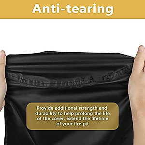 Hohong 22 Inch Fire Pit Cover Round, Pan Stove Firepit Cover Outdoor Fire Pit Cover for EAST OAK Smokeless Firepit All Season Protection Waterproof Dustproof - 22"Dia x 14.5"H