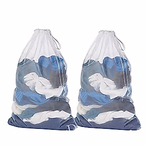 Extra Large Heavy Duty Mesh Laundry Bags Household Storage Bag Commercial Machine Washable Drawstring Netted Wash Laundry Liners For Colleage Dorms,Camp,Factory,Travels,2 Pack