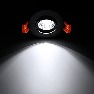 2Inch LED Recessed Ceiling Light, 3W Dimmable LED Downlight, 60 Beam Angle COB Recessed Lights with Driver, Daylight White 5000K-5500K, 25W Halogen Bulbs Equivalent for Ceiling Lighting, 10Pack