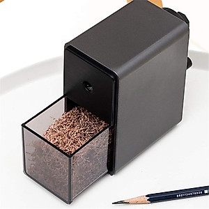 Hand Crank Wooden Pencil Sharpener, Pencil Sharpener Manual, Long Point Pencil Sharpener, 5 Adjustable Pencil Nibs, Helical Steel Blade - for School/Home/Office