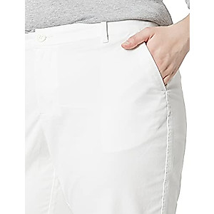 Amazon Essentials Women's Mid-Rise Slim-Fit Cropped Tapered Leg Khaki Pant, Bright White, 12
