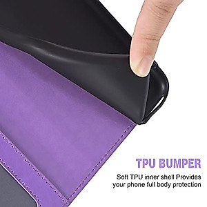 Asuwish Phone Case for OnePlus Nord N200 5G with Screen Protector and Lace Wallet Cover Flip Card Holder Stand Cell Accessories One Plus N 200 G5 1 Plus 200N 1plus One+ 1+ N2005G 2021 Women Men Purple