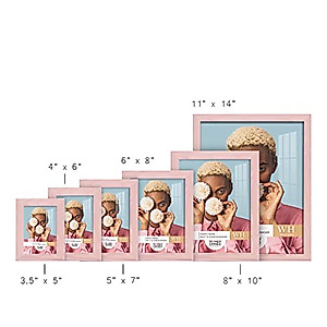 Renditions Gallery 8x10 inch Picture Frame Sunset Pink Wood Grain Frame, High-end Modern Style, Made of Solid Wood and High Definition Glass for Wall and Tabletop Photo Display