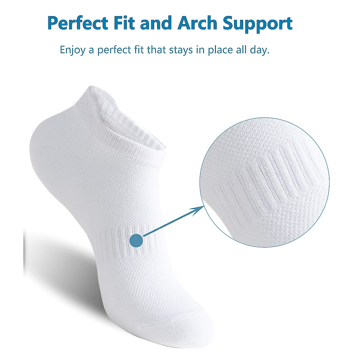 Irisbear Ankle Socks for Women Running Athletic Low Cut Tab Socks Sports No Show Socks 6-Pairs White/Black/Gray