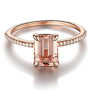Wedding Rings for Women Rose Gold Engagement Ring with A Fine Small Square Zircon Ringa Good Gift for a Girlfriend, Boyfriend, Family