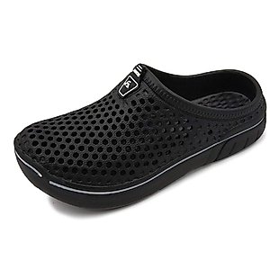 Amoji Garden Clogs Shoes Sandals House Slippers Home Room Shoes Indoor Outdoor Shower Shoe Sport Kids Child Children Baby Boys Girls (Toddler/Little Kid/Big Kid) Black 4-5 M US Big Kid