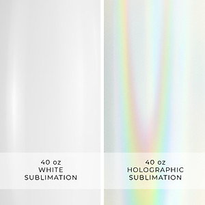 Hogg 40oz Sublimation Tumbler Holographic Traveler - Ombre Pink Shimmer, Blank Sublimation Tumblers with Handle, Bulk Tumblers with Lids, Straws, Removable Handle, 40 oz Sublimation Tumbler