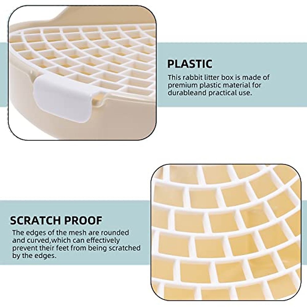 Triangle Potty Trainer Corner Litter Bedding Box Pet Pan for Small Animal/Rabbit/Guinea Pig/galesaur/Hamster/Ferret(White)（9.64"x6.89"x4"）