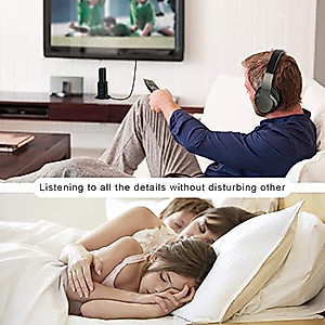 Caymuller Wireless Headphones for TV Watching with 2.4G Digital RF Transmitter Charging Dock Hi-Fi Soft Over-Ear Headset Ideal for Seniors or own Zone, Easy Plug and Play 160ft Range No Audio Delay
