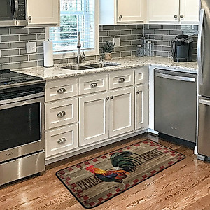 ALAZA Rooster Kitchen Floor Mat Farmhouse Kitchen Non Slip Comfort Mat 39x20 inches