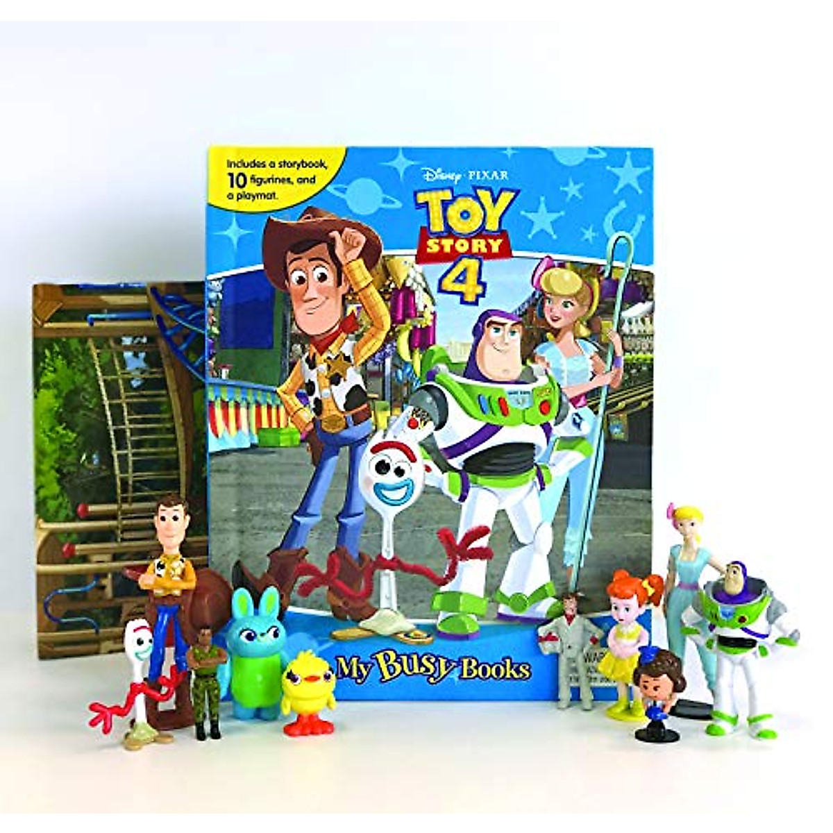 Disney / Pixar Toy Story 4 My Busy Books - Storybook, 10 figurines, playmat