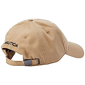 Nautica mens Classic Logo Adjustable Baseball-cap Hat baseball caps, Khaki (Beige), One Size US