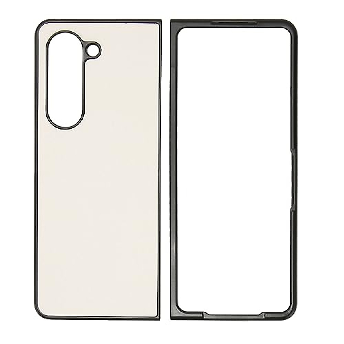 Shockproof Wear Resistant Phone Case for Samsung Galaxy Z fold 5 Case, PU Leather Flip Phone Cover for Samsung Fold 5 (Two Color Lychee Pattern White)