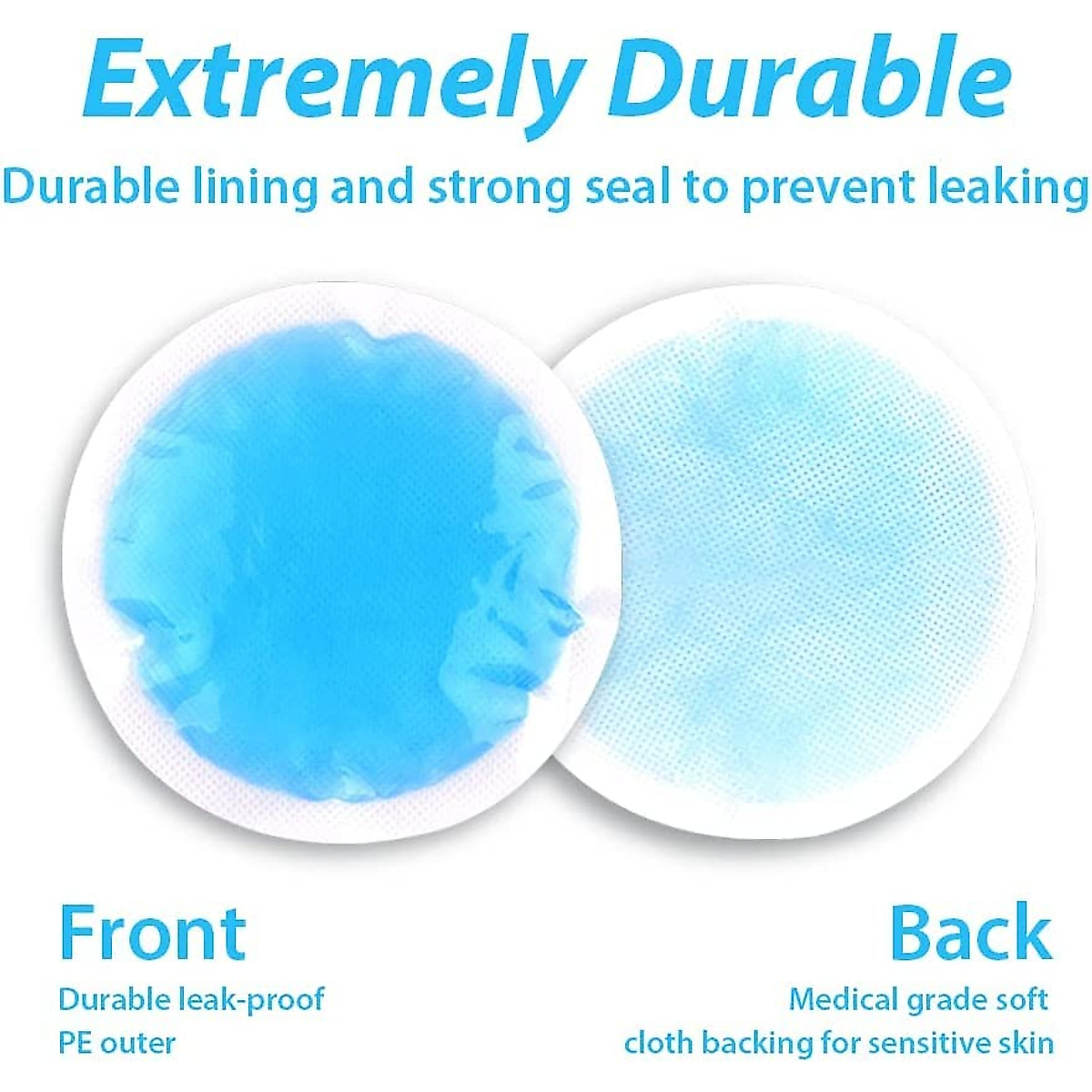 NEWGO Small Ice Packs for Injuries Reusable, 6 Pack Gel Cold Packs Round Hot Cold Compress with Cloth Backing & Sleeve for Pain Relief, Wisdom Teeth, Breastfeeding, Tired Eyes, Face, Headaches