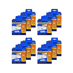 Brother Genuine DK-1201 Die-Cut Standard Address Labels, 400 Labels per Roll, 12 Rolls – for Use with All QL Label Printers