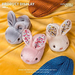 Fadezar Toddler Slippers Girl Boy House Slipper Kids Rabbit Winter Slipper Warm Bunny Slippers Soft Plush Indoor Girls Boys Slipper Cover Heel Pink Pink 9.5-10 toddler CN 170