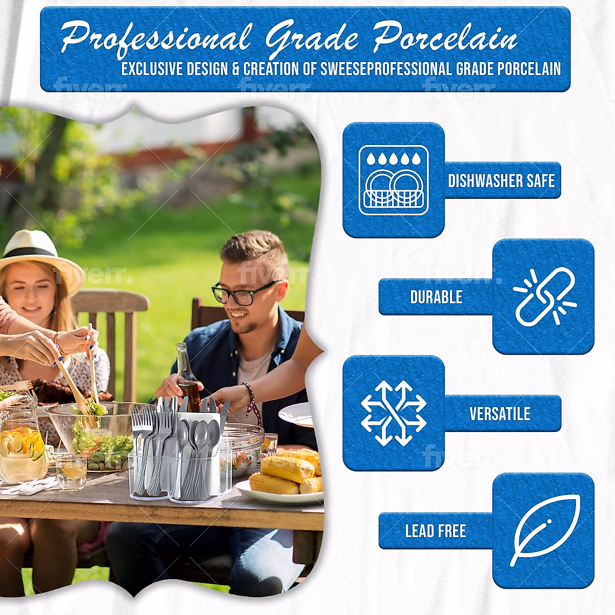 Fonteme Cutlery Caddy Organizer - 5 Compartments | Clear Cutlery Organizer for Tools, Kitchen Gadgets, Beauty Items, and More | Stay Organized with this Sleek and Practical Silverware Caddy