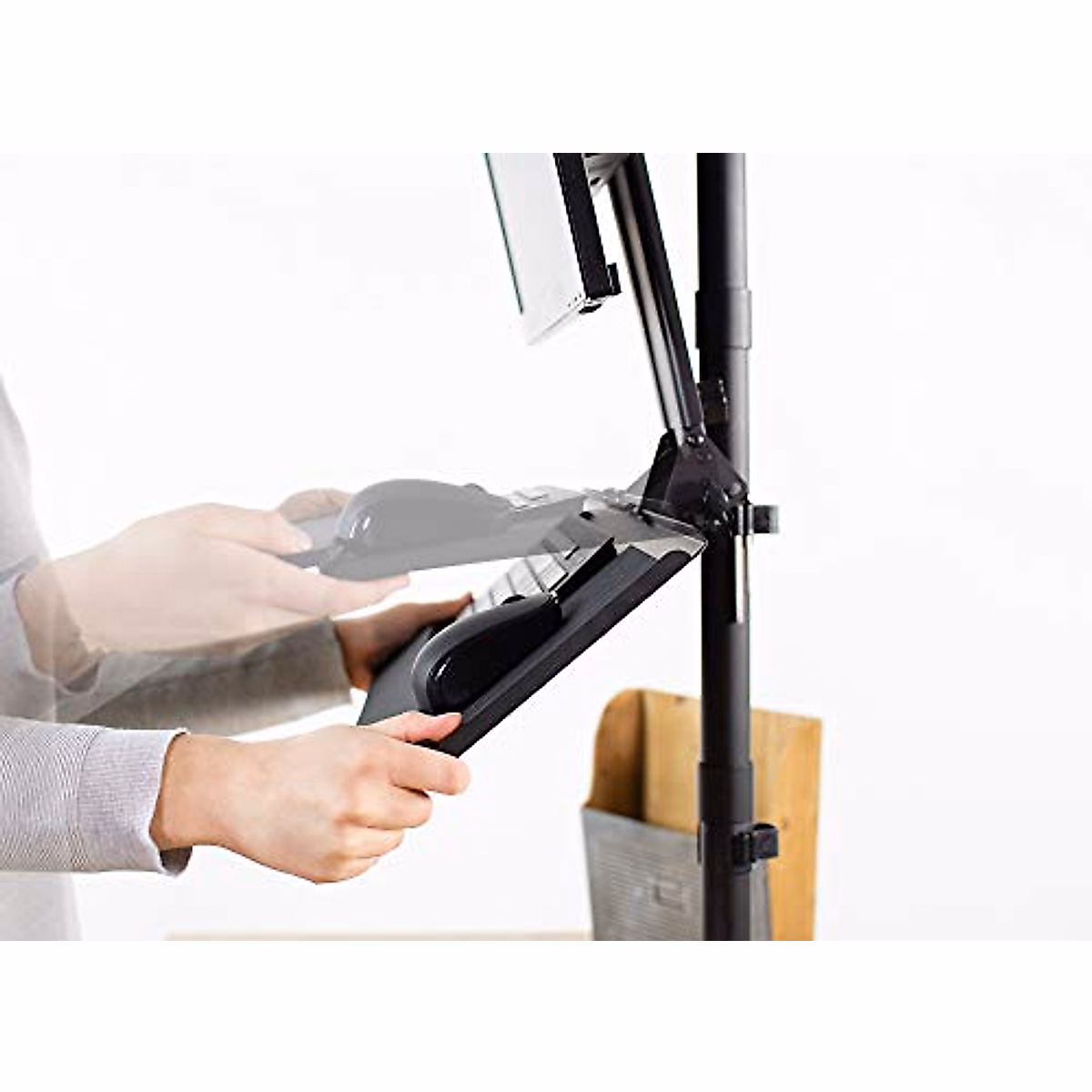 VIVO Computer Keyboard and Mouse Platform Tray, Adjustable VESA Mount Attachment, MOUNT-KB02