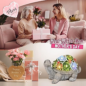 GIGALUMI Solar Garden Statues Turtle Figurine Lights for Outside, Yard Decorations Outdoor, Garden Decor Unique Birthday Housewarming Gifts for Mom, Women for Mothers Day