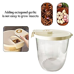 MXCELL Large Flour Storage Bins with Lid 11L/388oz, BPA FREE, Plastic Airtight Rice Storage Container Bucket, Pantry & Kitchen Food Organization Barrel for Sugar, Cereal, with Measuring Cup & White