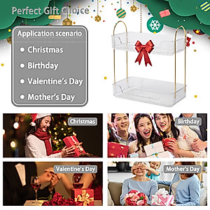 shuang qing Bathroom Counter Organizer Countertop Storage, Cosmetics Skincare Shelf Organizer, Makeup Organizer Perfume for Dresser Vanity Tray, Spice Rack Organizer for Kitchen(2 Tier-Clear)